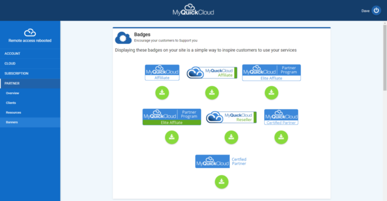 Partner Badges and Banners in Partner Portal - MyQuickCloud