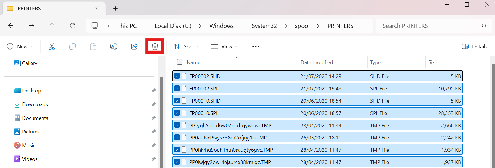 How to cancel stuck print jobs from the spooler
